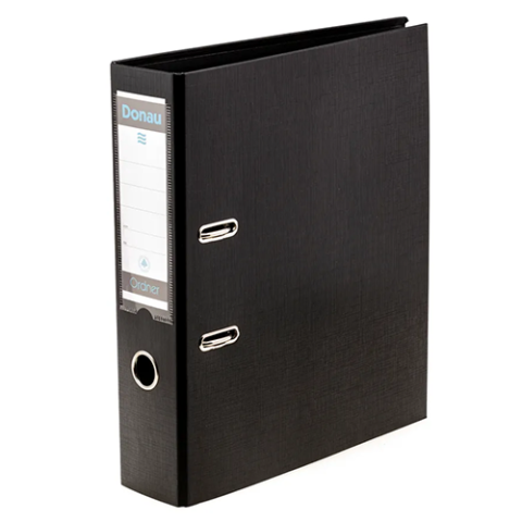 Donau A4 Polyprop Lever Arch File 75mm Black | Stationery Galactica